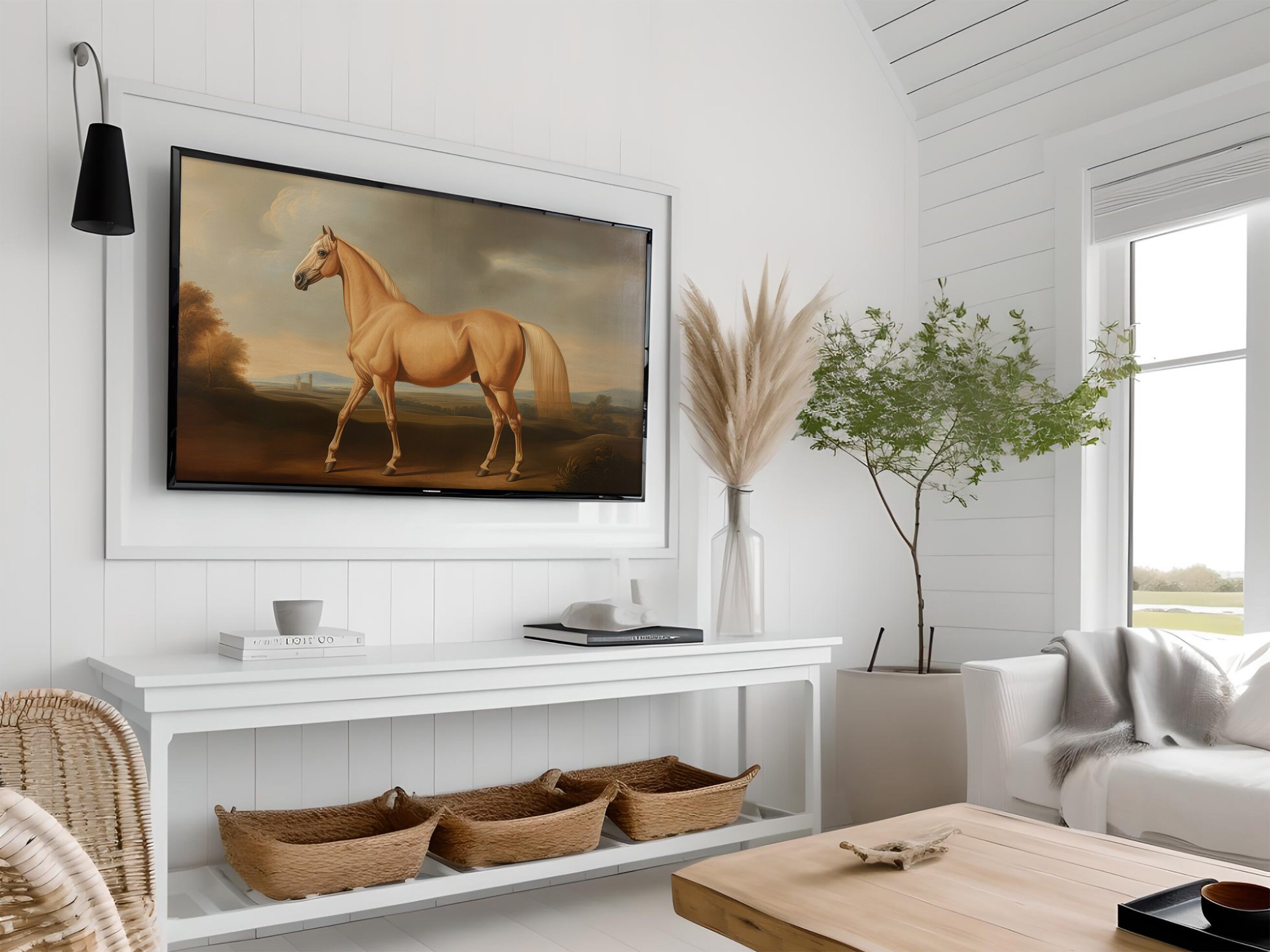 Palomino Horse Painting Samsung Frame TV Art, Vintage Horse Portrait ...