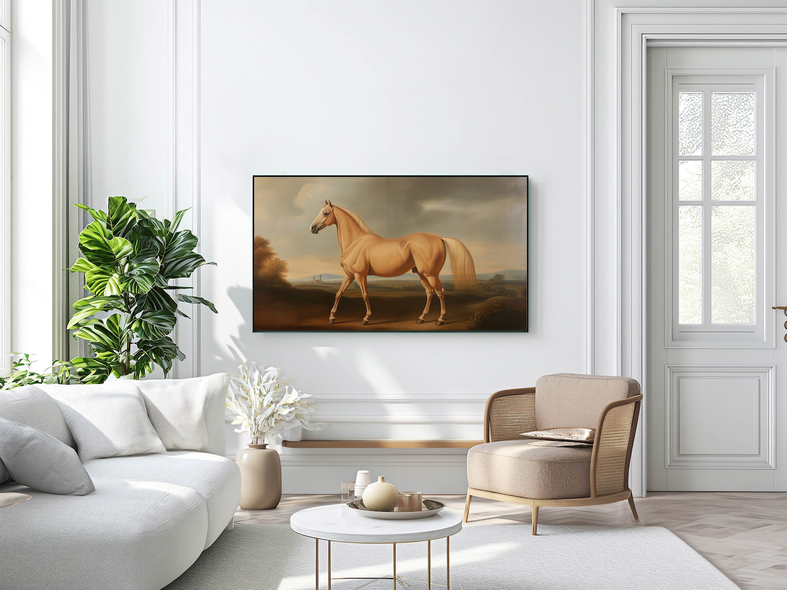 Palomino Horse Painting Samsung Frame TV Art, Vintage Horse Portrait ...
