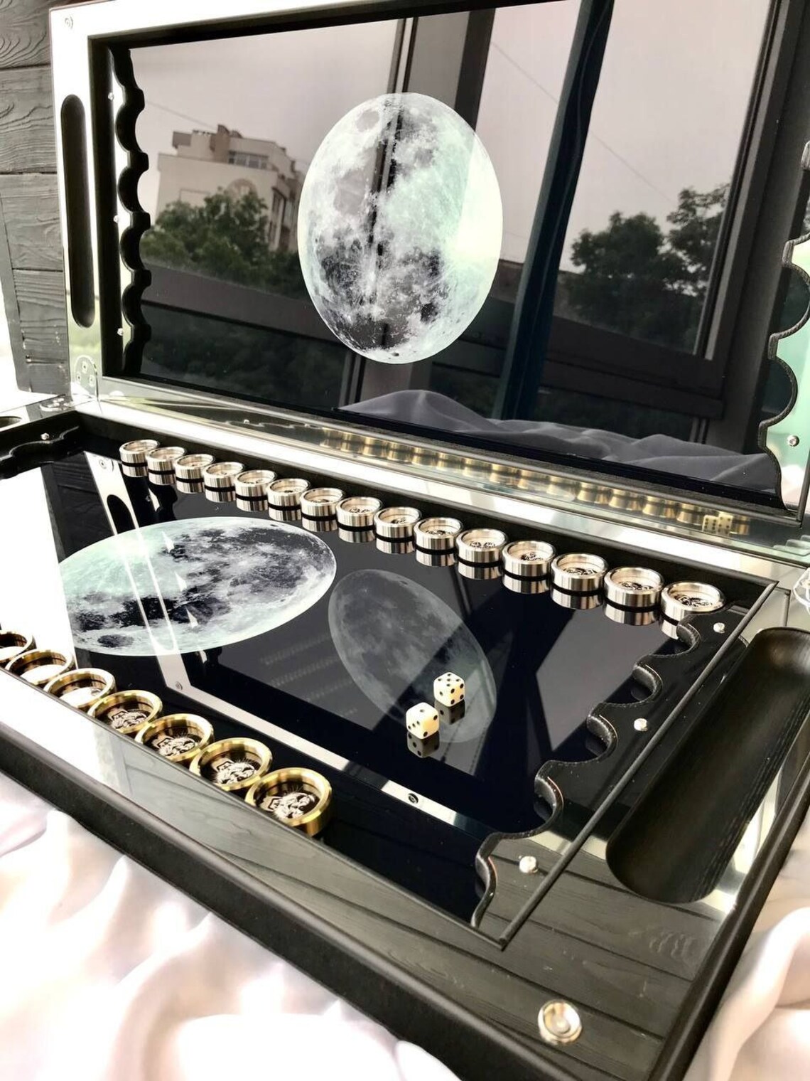 Luxurious Metal Backgammon, Exclusive Game for Two Players, Logic Game ...