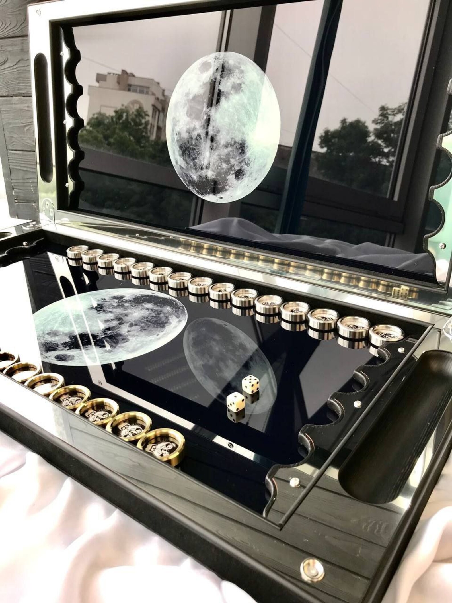 Luxurious Metal Backgammon, Exclusive Game for Two Players, Logic Game ...