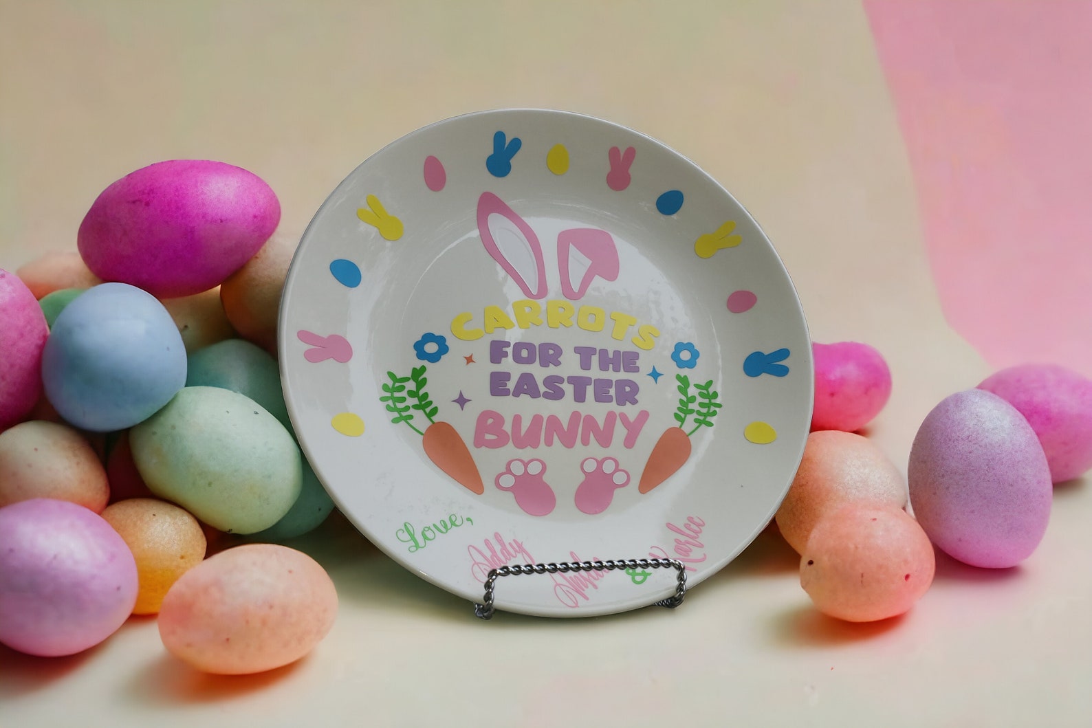Easter Bunny Plates, Easter Bunny Plate Set, Personalized, Custom ...