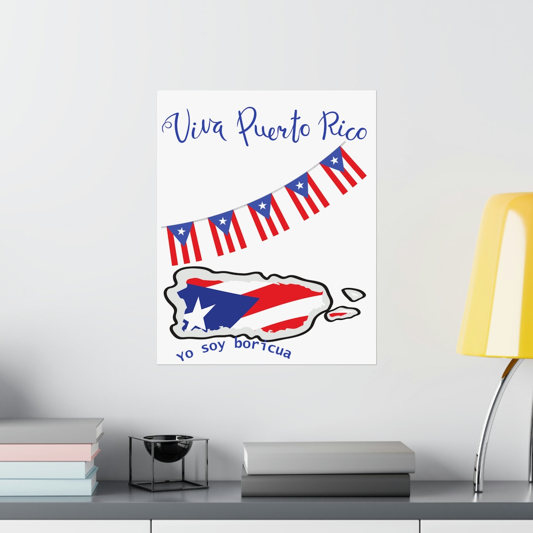 Viva Puerto Rico Yo Soy Boricua Pôster vertical fosco 16X20 Arte de ...