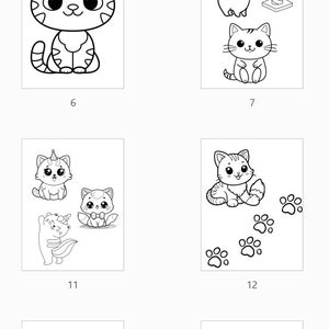 Cat Coloring Pages, Toddler Printable Pages, Daycare Activity - Etsy