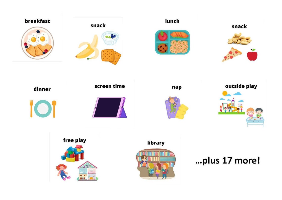 Interactive Kids Schedule Cards - Daily Routine Visual Aid - Preschool ...