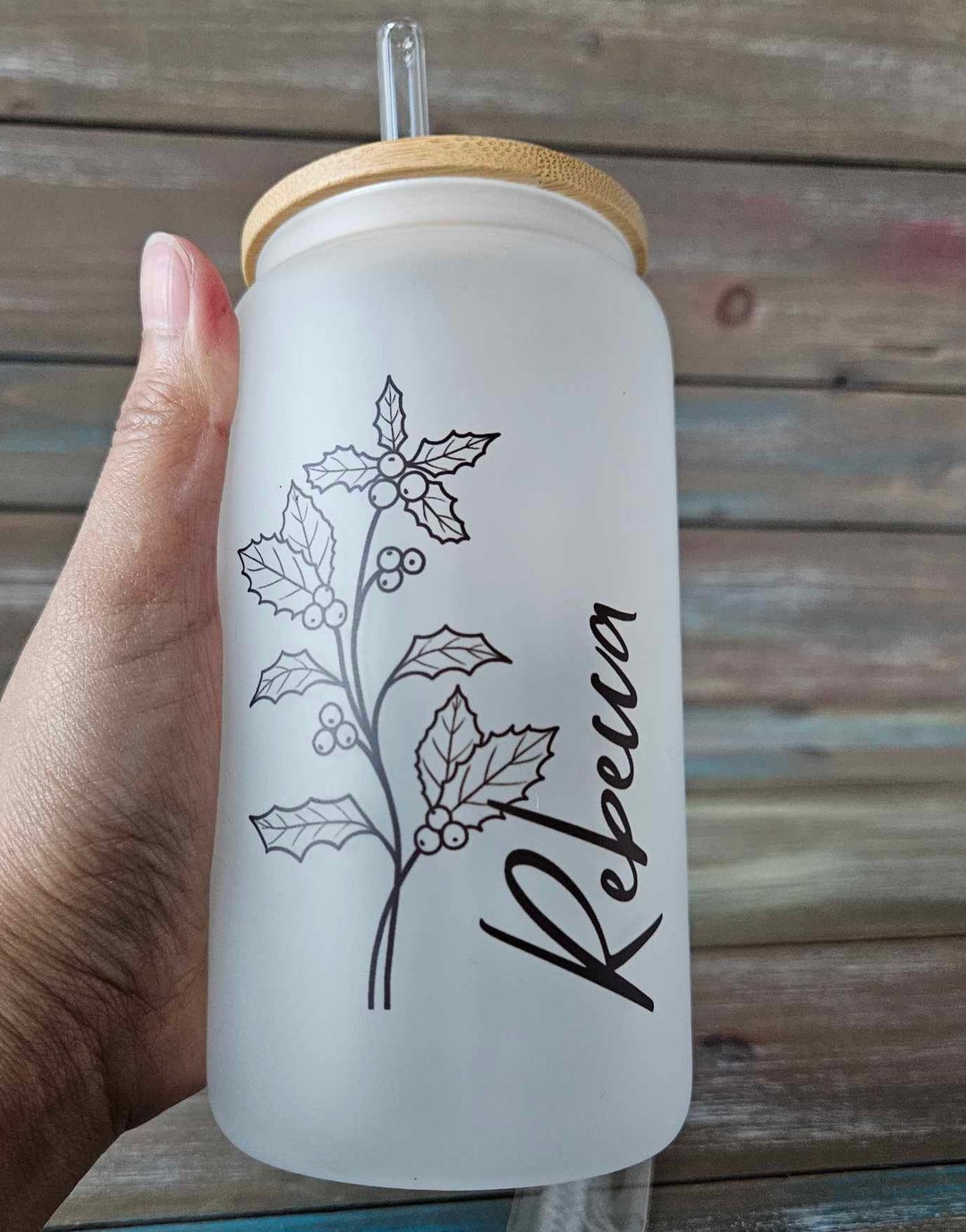 PERSONALIZED ICE COFFEE Cup Custom Tumbler Glass, Custom Ice Coffee Cup ...