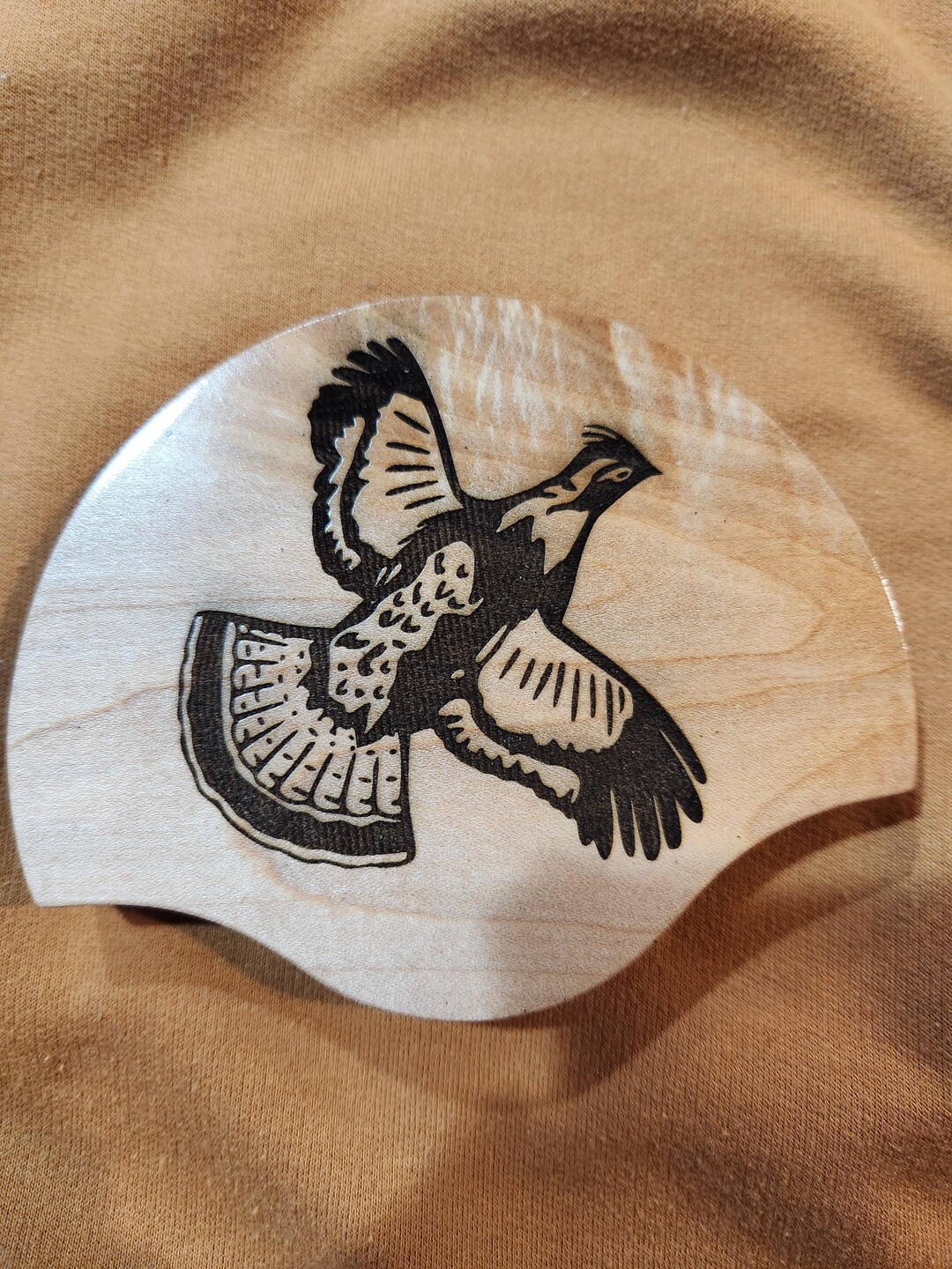 Ruffed Grouse Tail Fan Mount Plaque- No Feathers-maple With Hint of ...