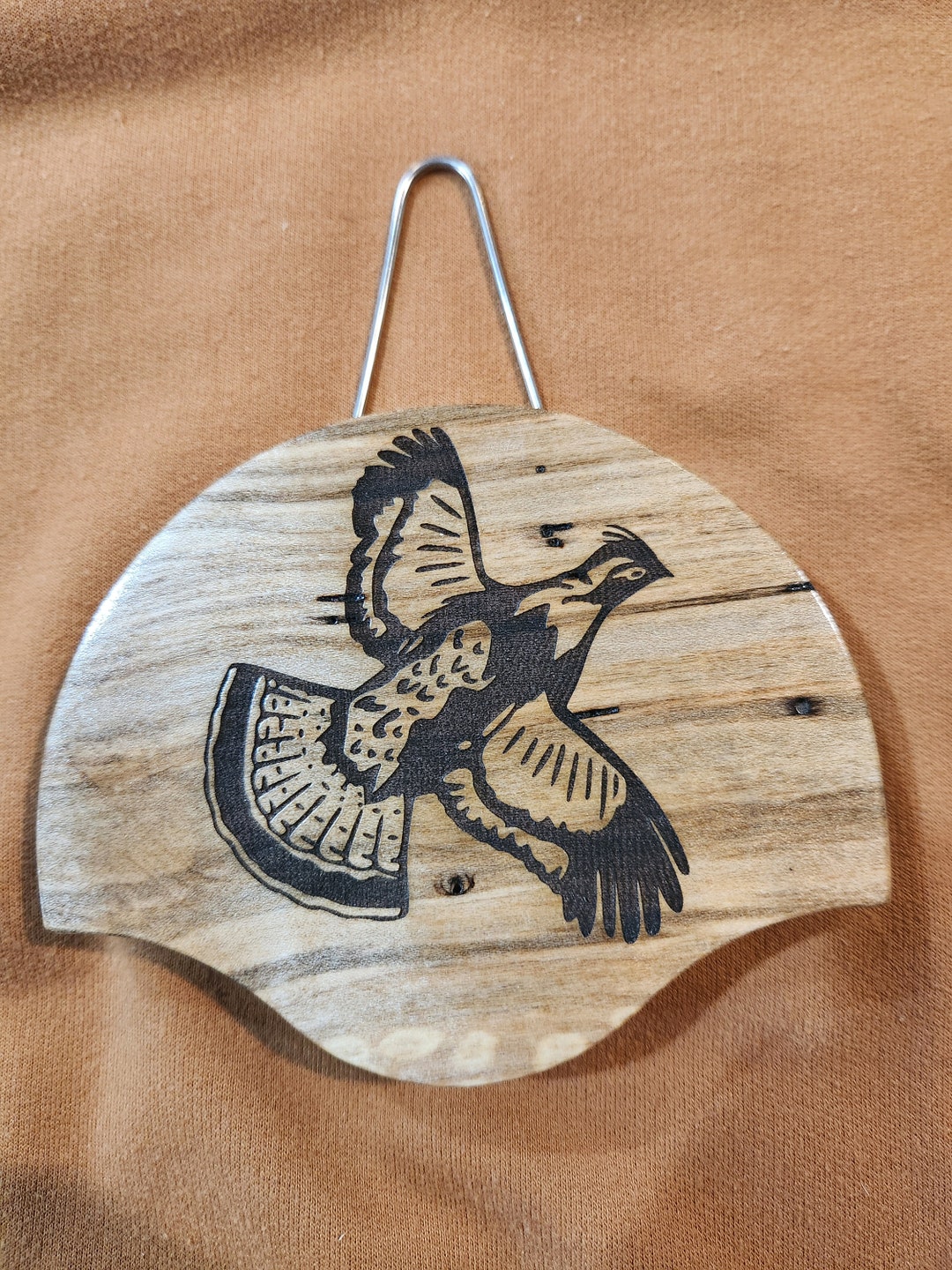 Ruffed Grouse Tail Fan Mount Plaque No Feathers Mineral Stained Soft ...