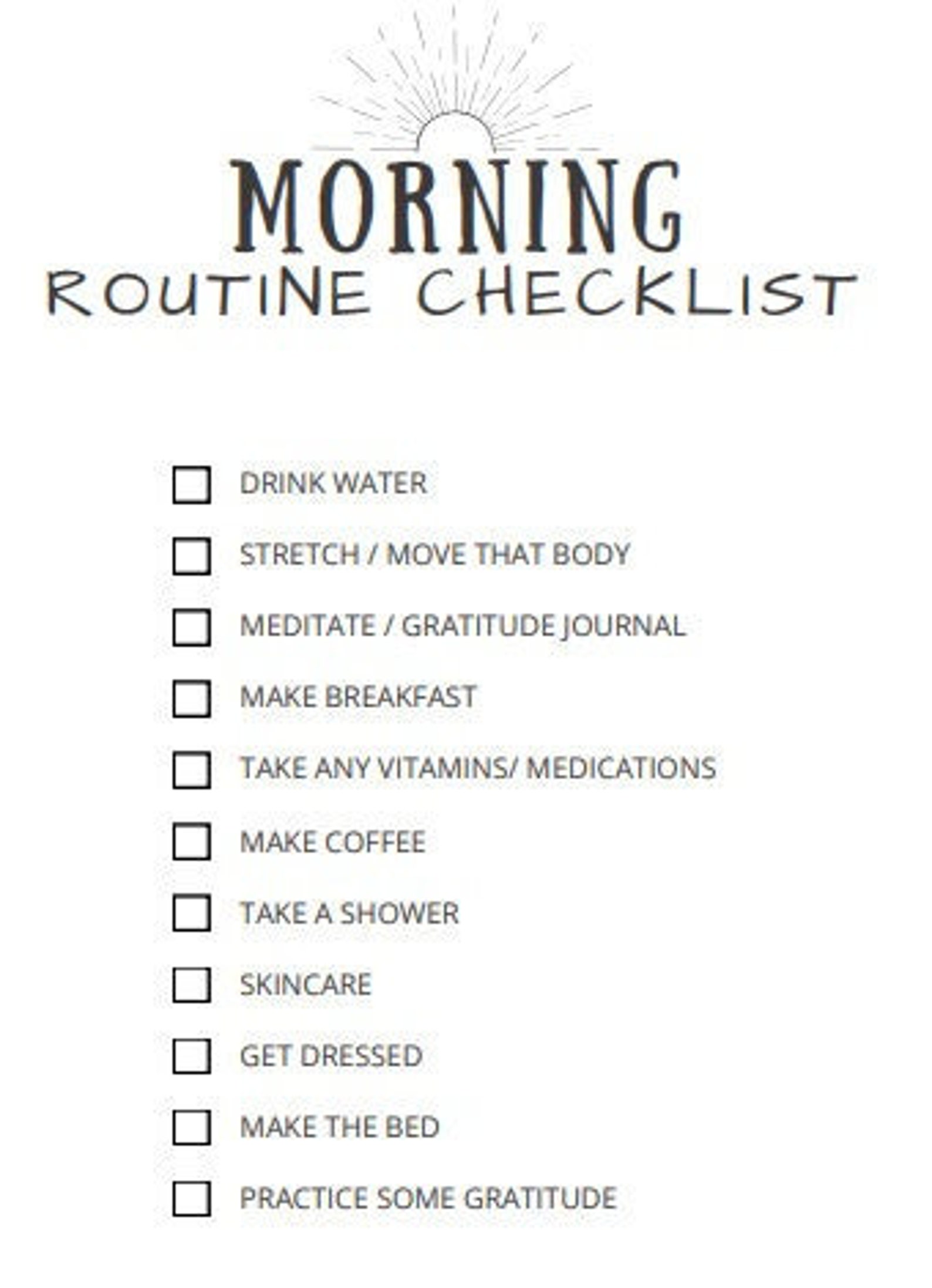 Morning Routine Checklist - Etsy