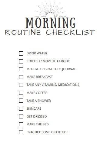 Morning Routine Checklist - Etsy