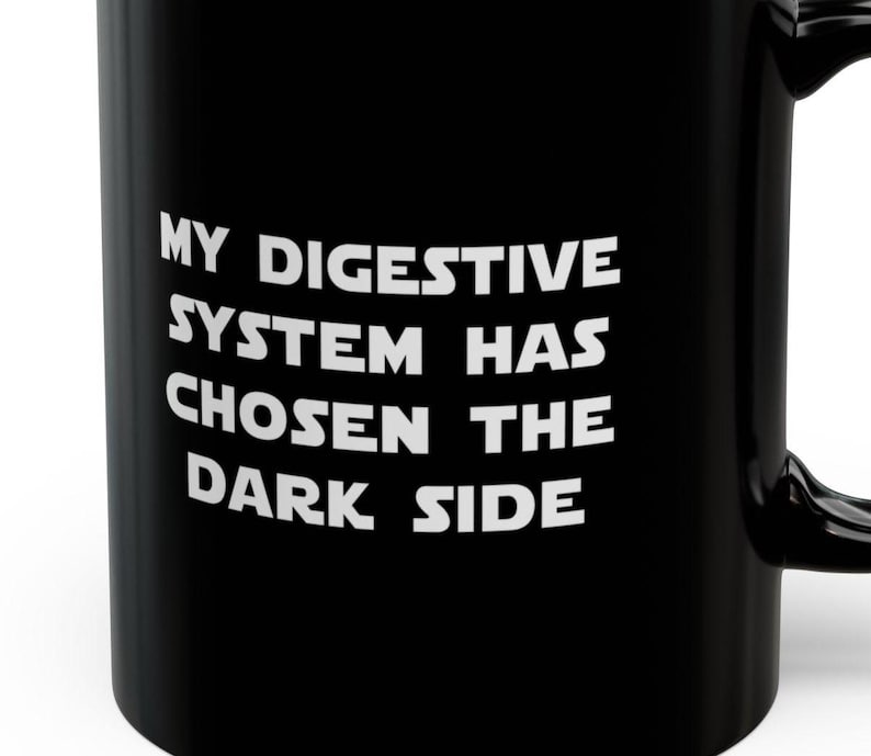 Digestive System Chosen Dark Side Mugs Funny Tummy Hurts IBS Crohns ...