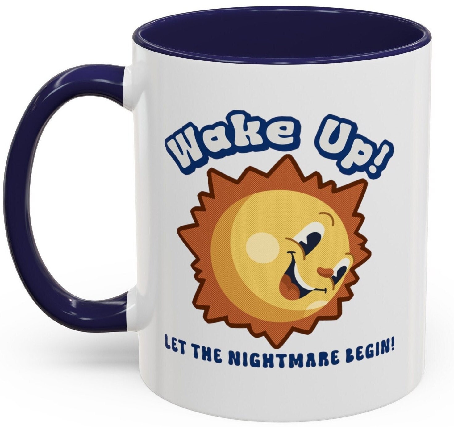 Funny Dark Humor Mug 11 Oz : Let Nightmare Begin Retro Vintage Snarky ...