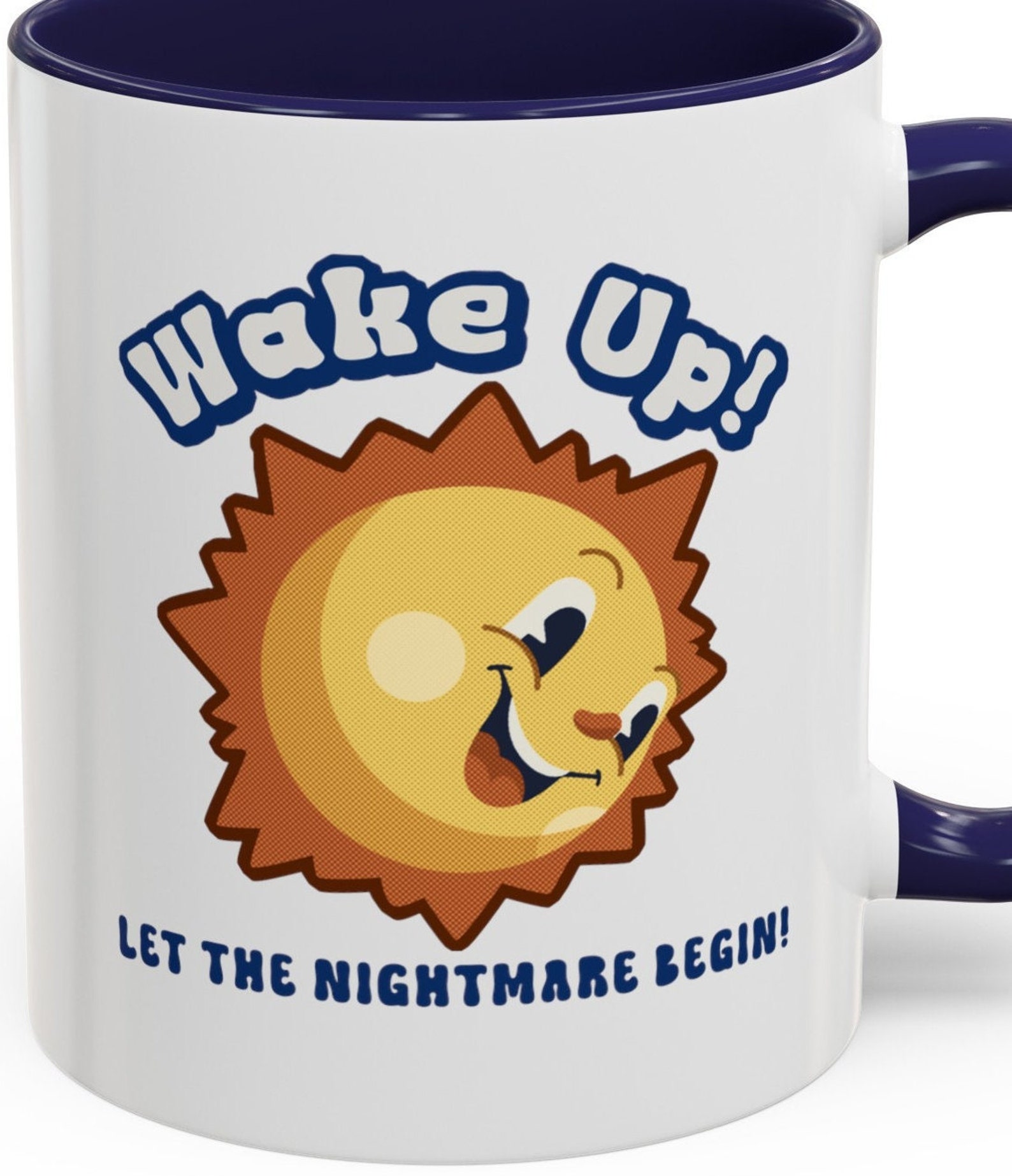 Funny Dark Humor Mug 11 Oz : Let Nightmare Begin Retro Vintage Snarky ...