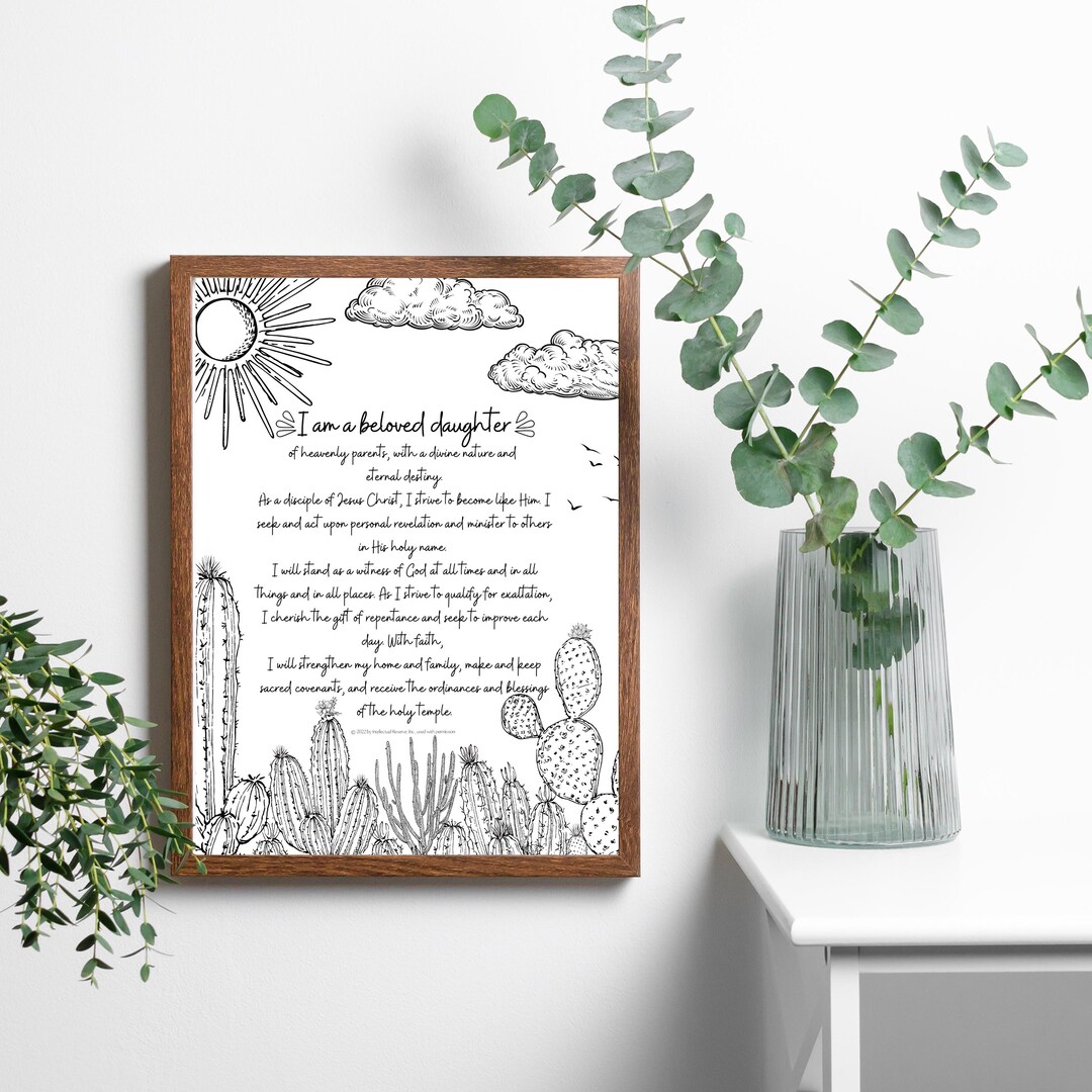 Young Women's Theme Printable Coloring Page 8.5x11 Instant PDF Download ...