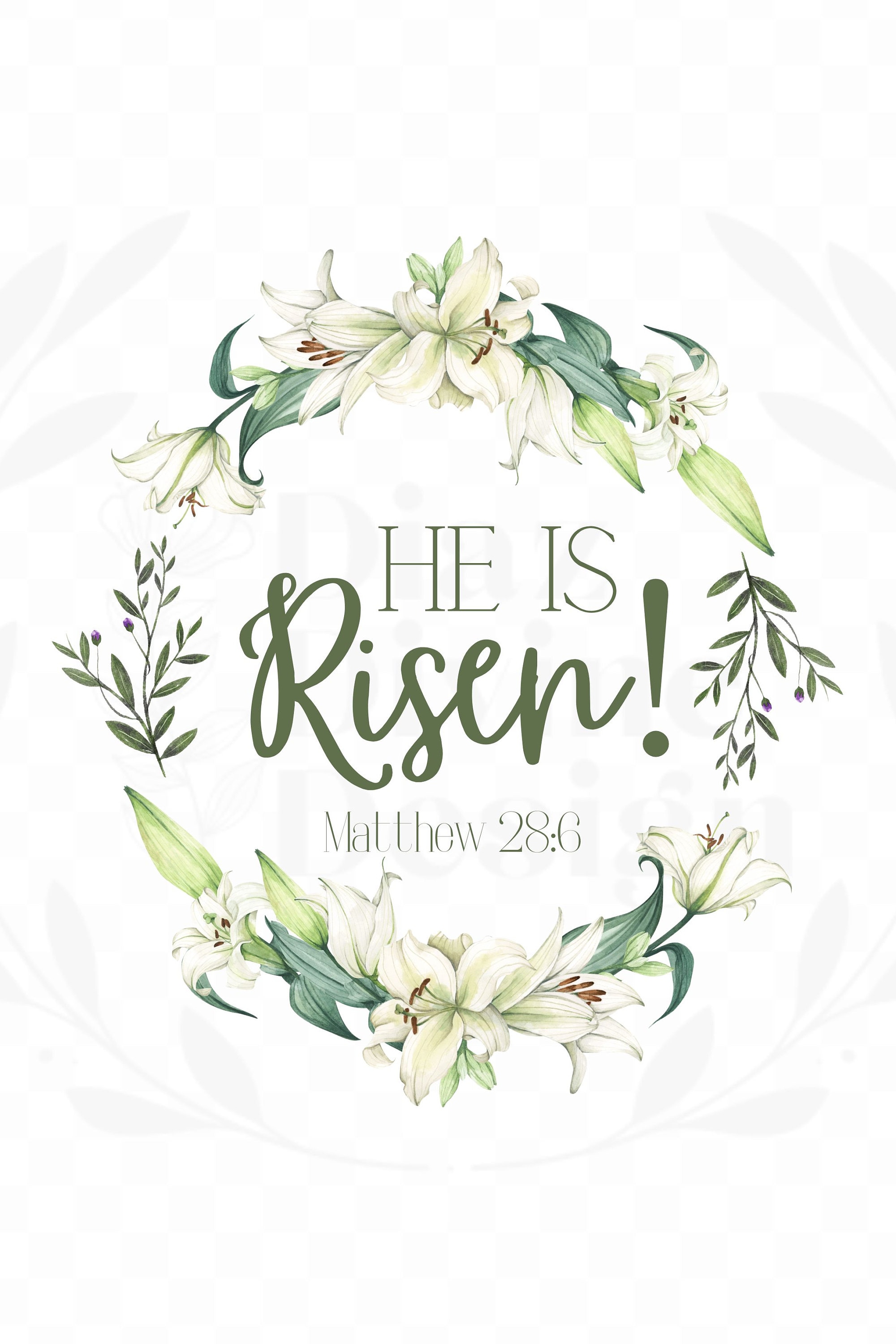 He is Risen! Easter Print -multiple Sizes Included, Instant PNG ...