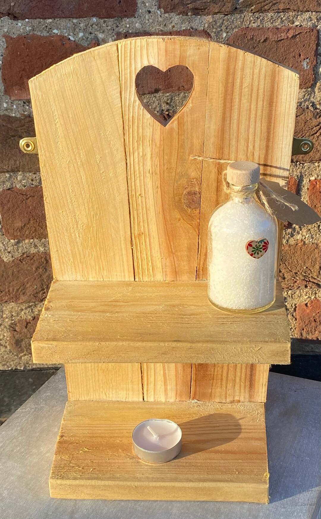 Small Rustic Shelf Unit With Heart Detail - Etsy
