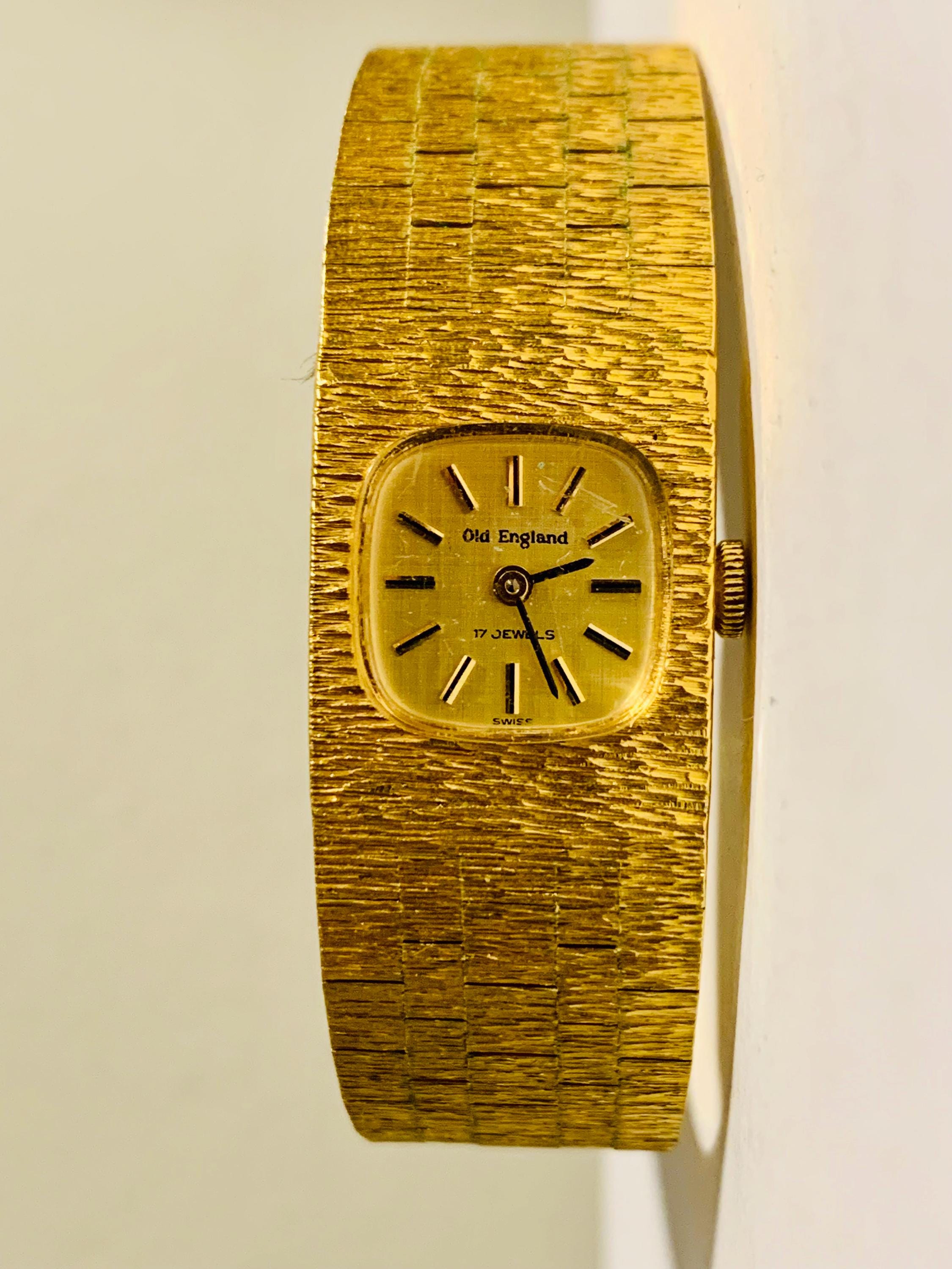 Vintage Old England Ladies Watch Gold Toned Wind up Mechanical Working ...