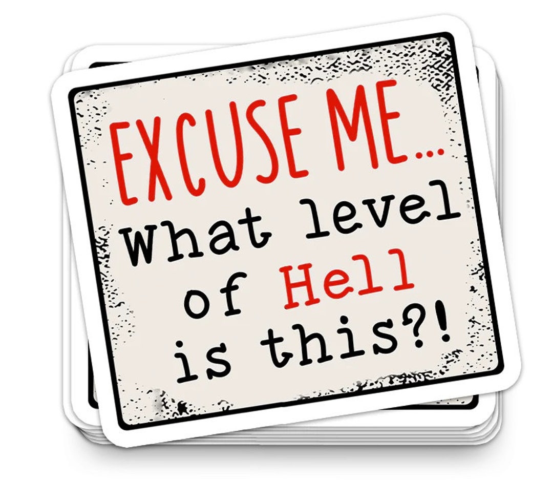 Funny Sarcastic Sticker Rude Stickers What Level of Hell is This Funny ...