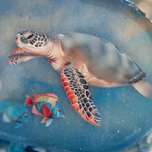Coastal Resin Turtle Vanity Tray - Etsy