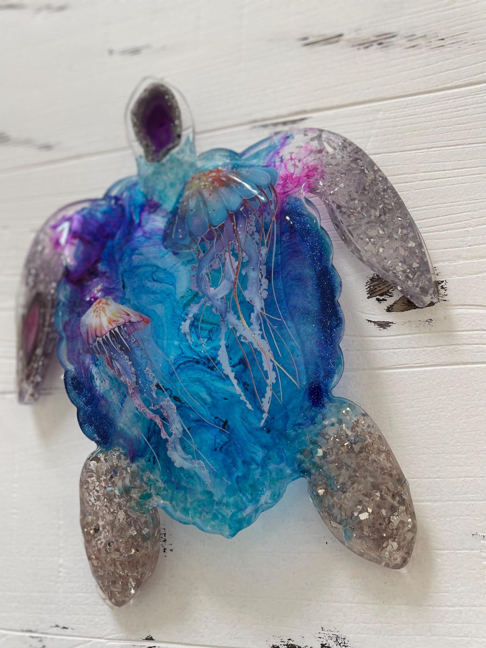 Coastal Resin Turtle With Sealife Images - Etsy