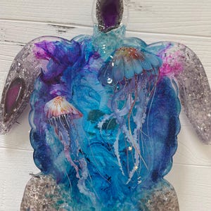 Coastal Resin Turtle With Sealife Images - Etsy