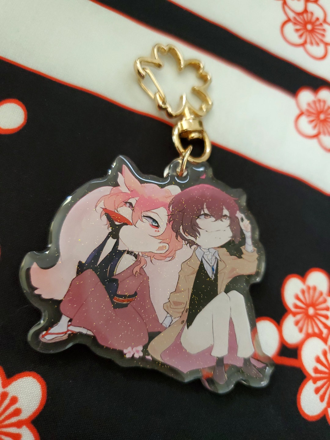 BSD Soukoku Keychain Dazai and Chuuya Kitsune - Etsy