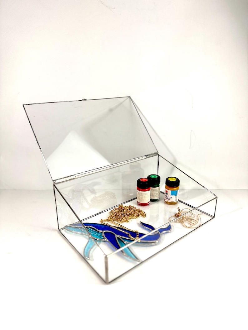 Jewelry Display Case, Personalized Handcrafted Stained Glass Jewelry ...