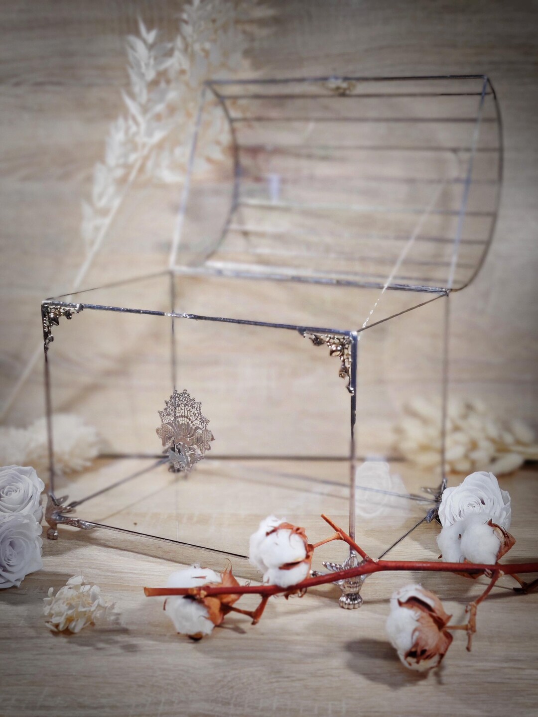 Wedding Post Box, Wedding Ceremony Box, Elegant Glass Decor, Display ...