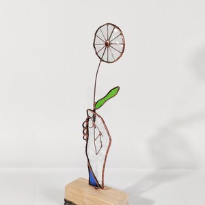 Dandelion Flower Decor, Window Suncatcher, Glass Flower Stand, Modern ...