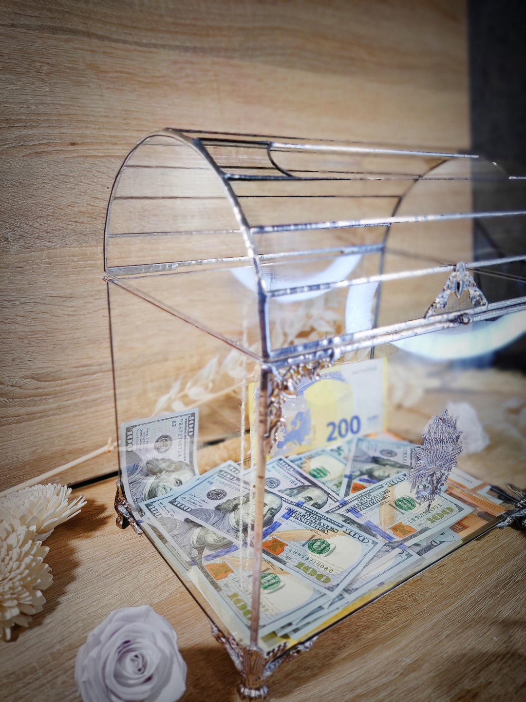 Glass Money Box, Wedding Mailbox, Wedding Post Box, Elegant Glass Dorm ...