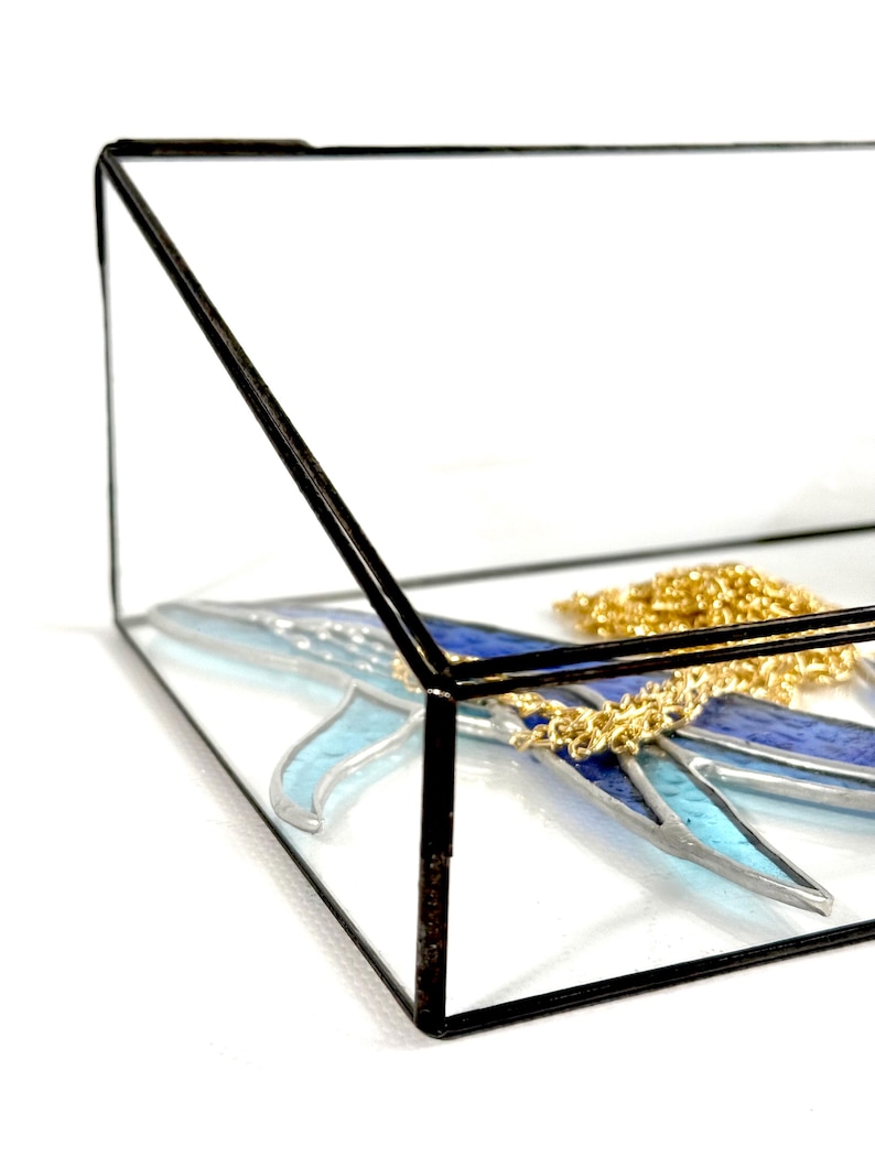 Glass Jewelry Case, Handmade Glass Display Box, Modern Organizer, Glass ...