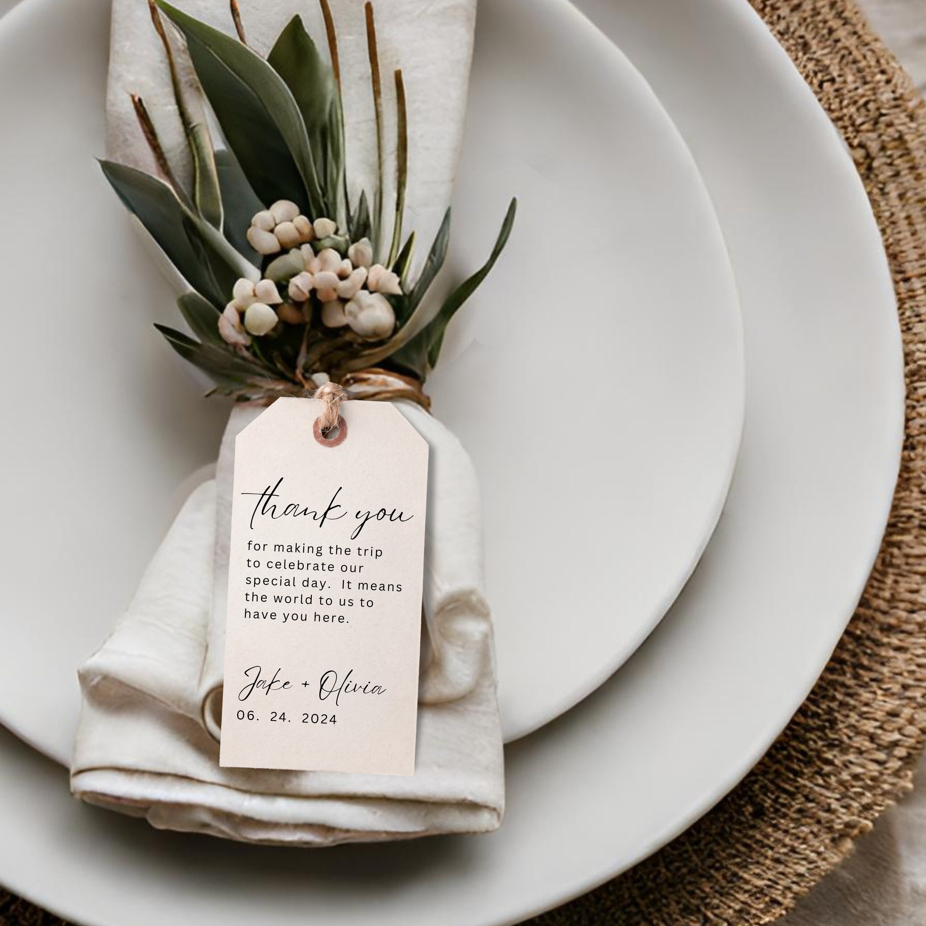 Editable Thank You Tag Template Instant Download for Wedding Favor ...