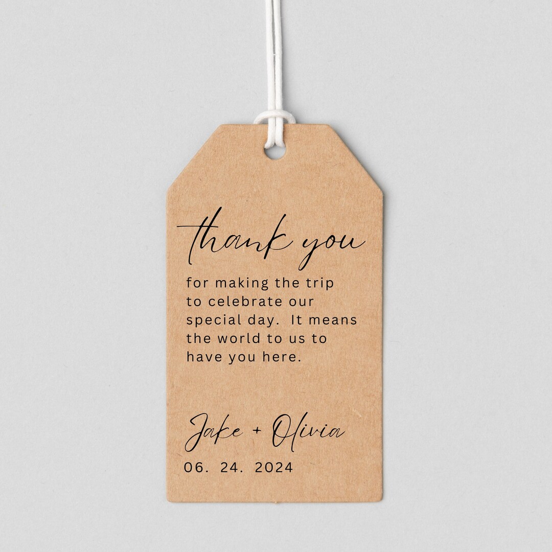 Editable Thank You Tag Template Instant Download for Wedding Favor ...
