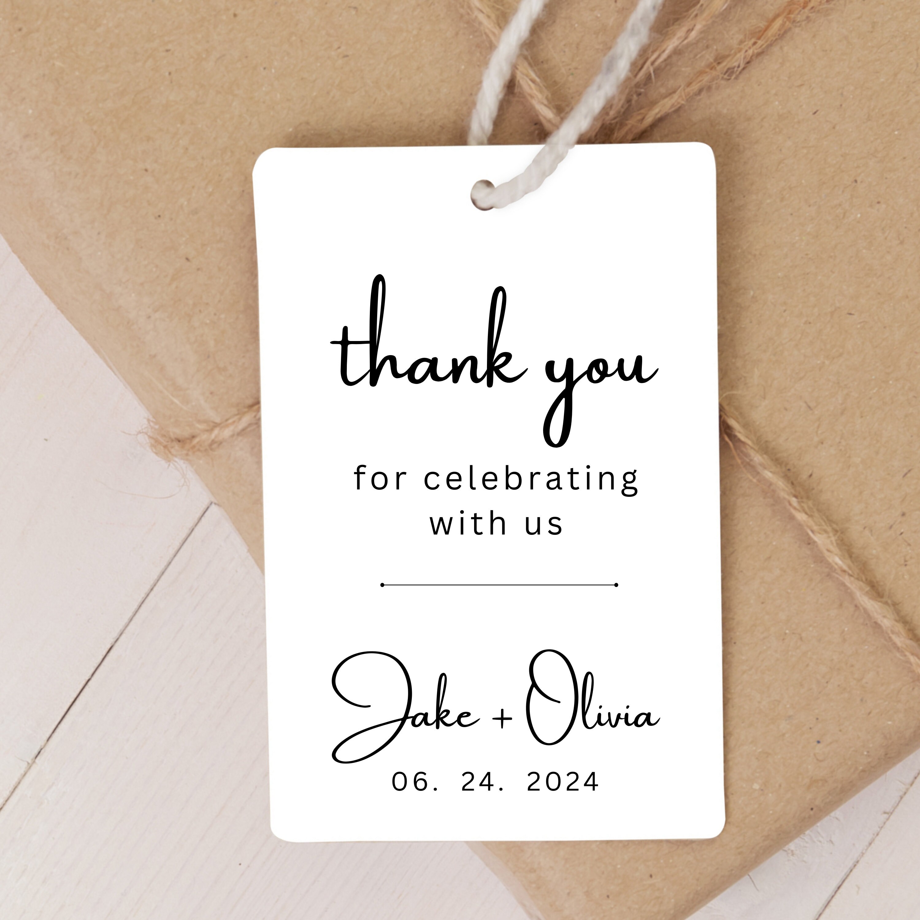 Editable Thank You Tag Template Instant Download for Wedding Favor ...
