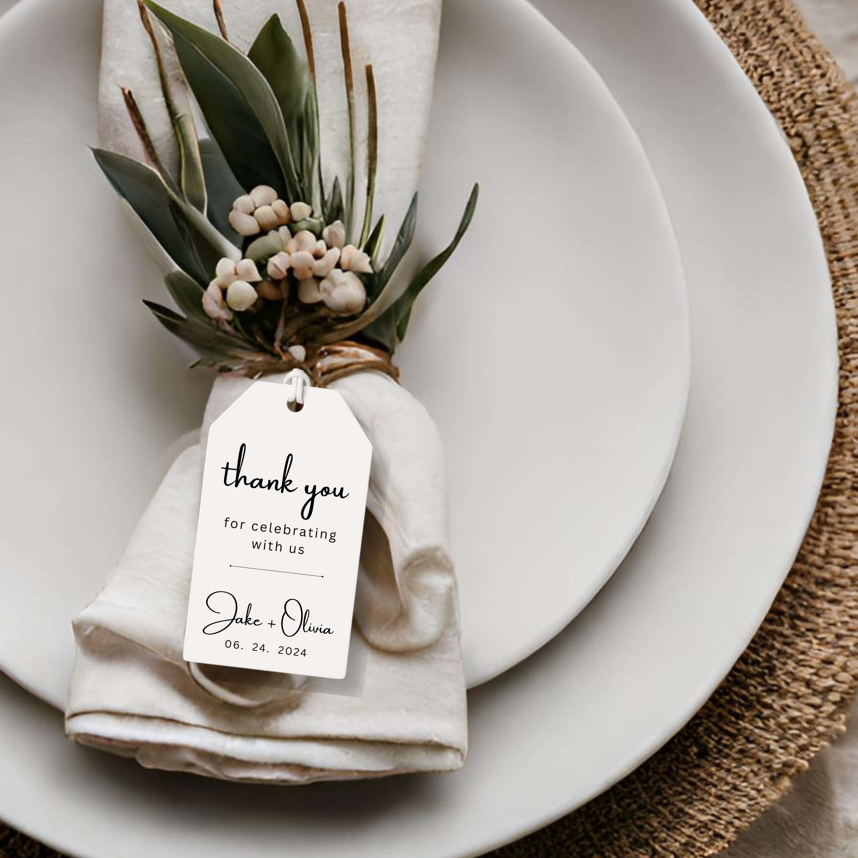 Editable Thank You Tag Template Instant Download for Wedding Favor ...