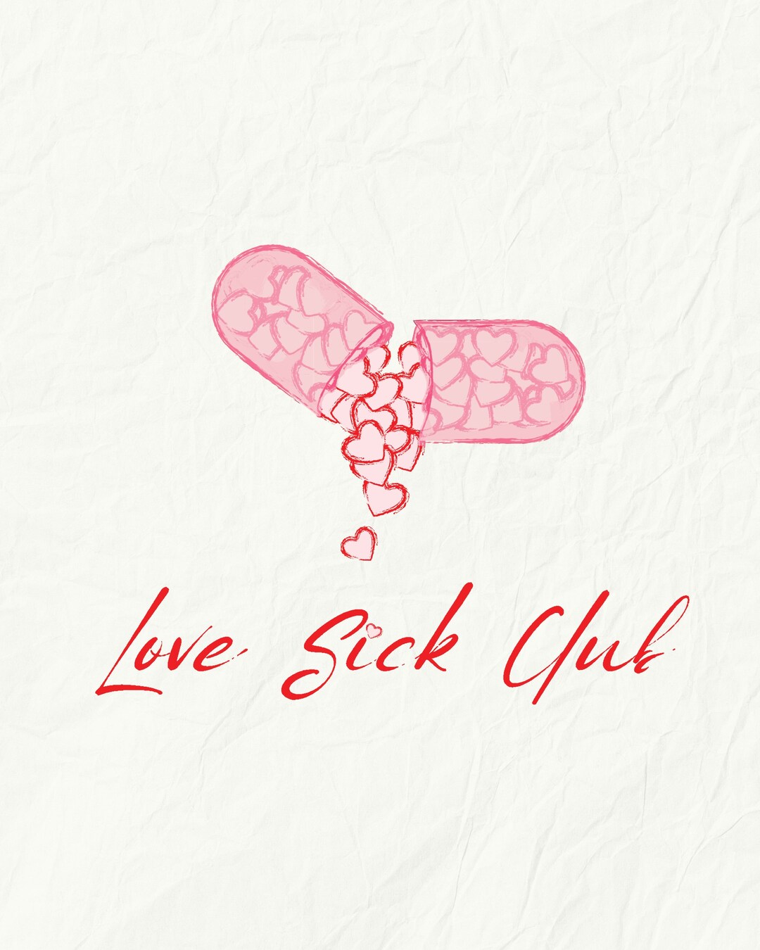Pink Aesthetic Poster for Apartment - Love Sick Club Digital Print ...