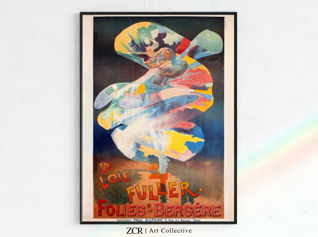 Vintage Loeie Fuller Poster, Folies Bergere Printable Art Nouveau ...