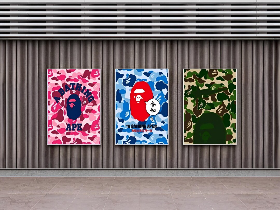 Bape Poster Set of 3 Bundle Bape Wallpaper Printable Art Minimalist ...
