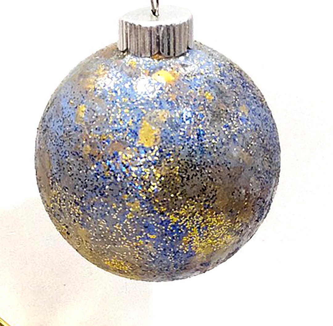 Periwinkle and Gold Glass Christmas Ornament - Etsy