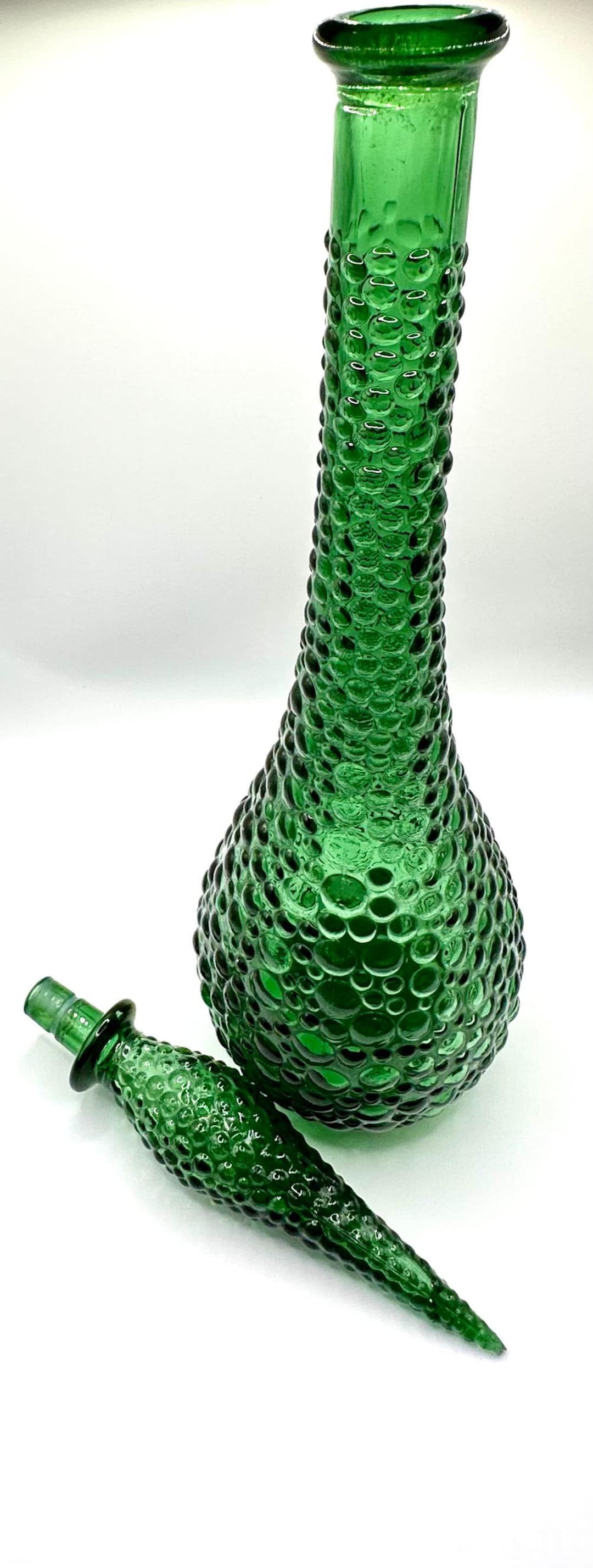 Vintage 1950s Rossini Empoli Green Genie Bottle - Etsy UK