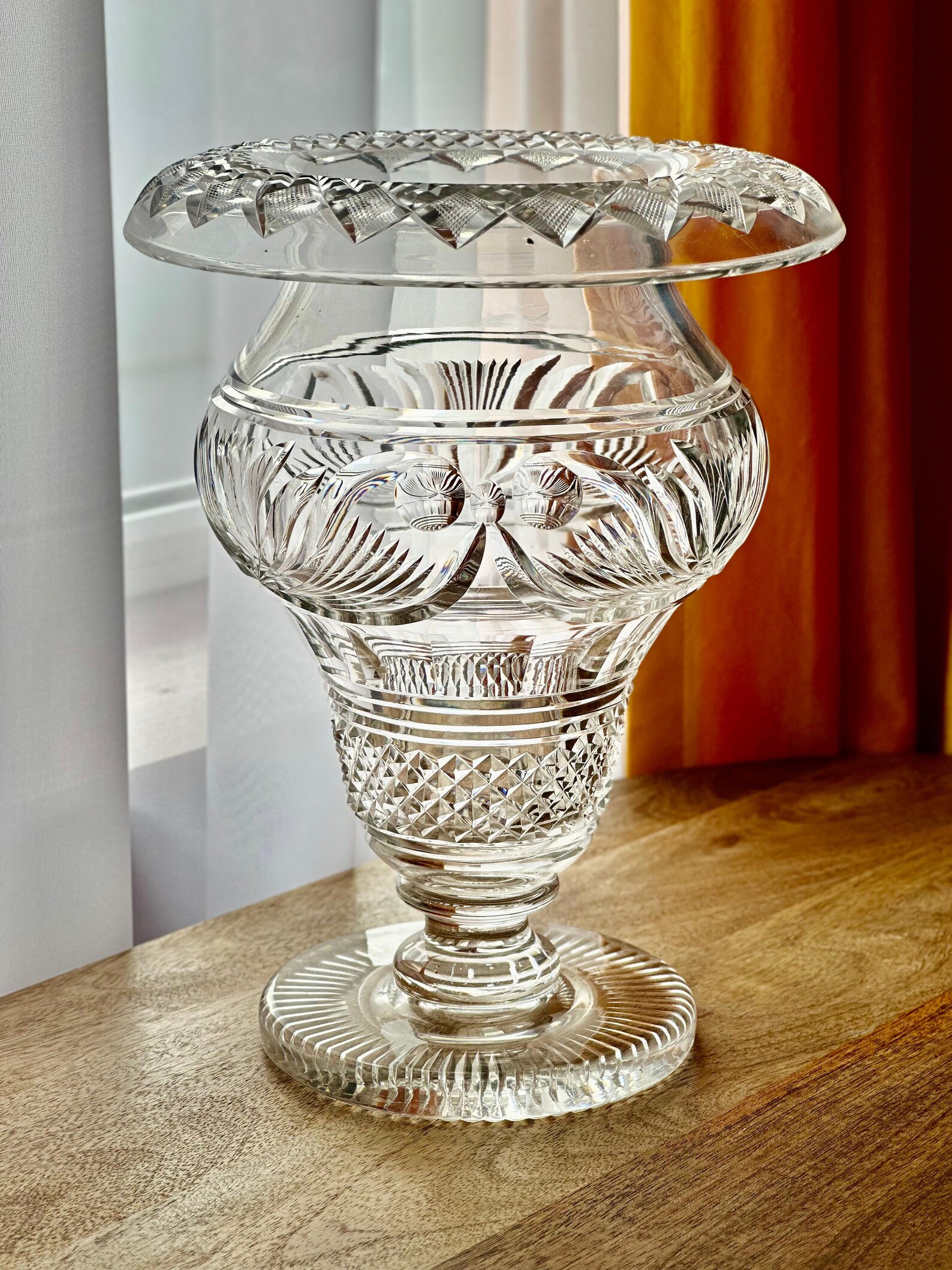 19th Century Anglo-irish Cut Crystal Pedestal Bowl – Grand Georgian ...