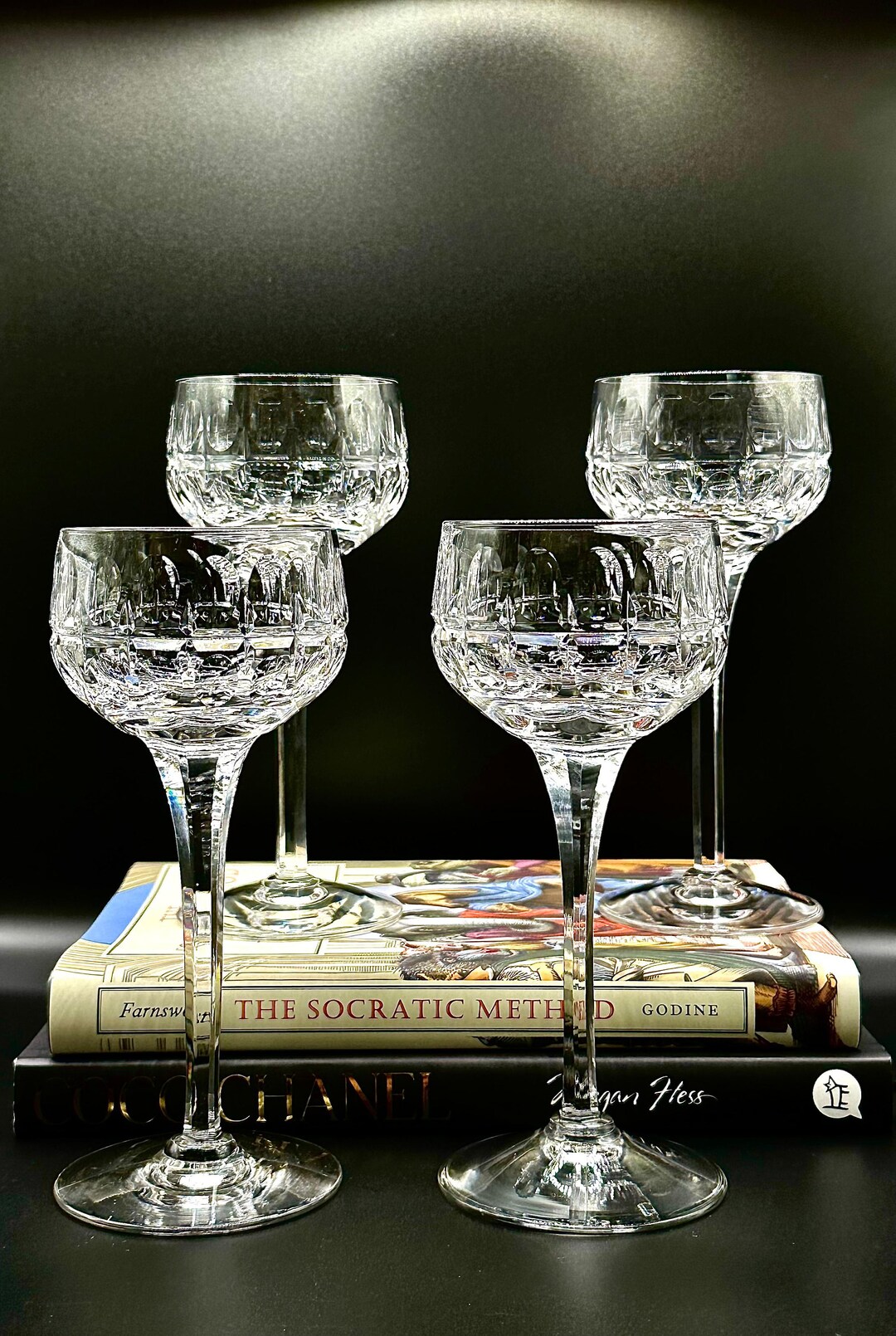 Elegant Set of 4 Vintage Royal Brierley Hand Cut Crystal Hock Wine ...