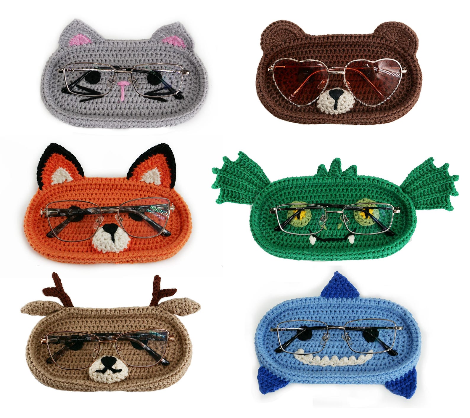 12in1 Glasses Holder CROCHET PATTERN | Crochet Eyeglass Holders | Cute ...