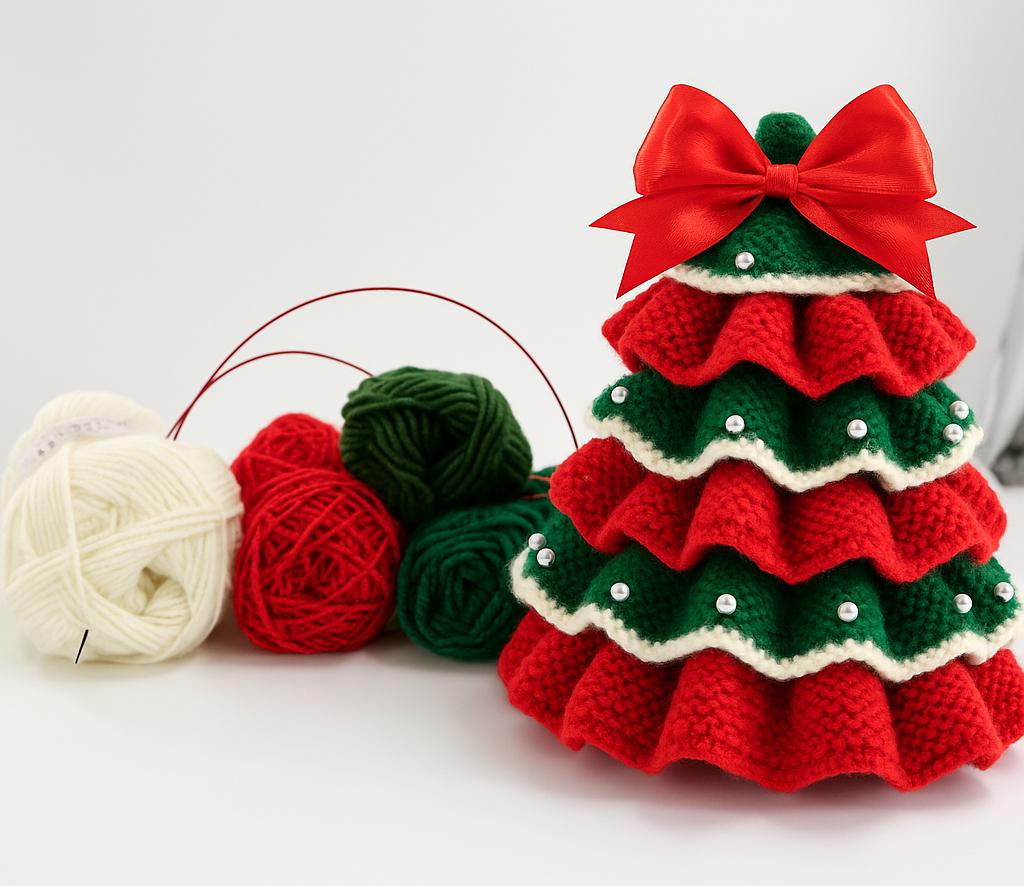 Ruffled Christmas Tree KNITTING PATTERN | Knitted Christmas Tree ...