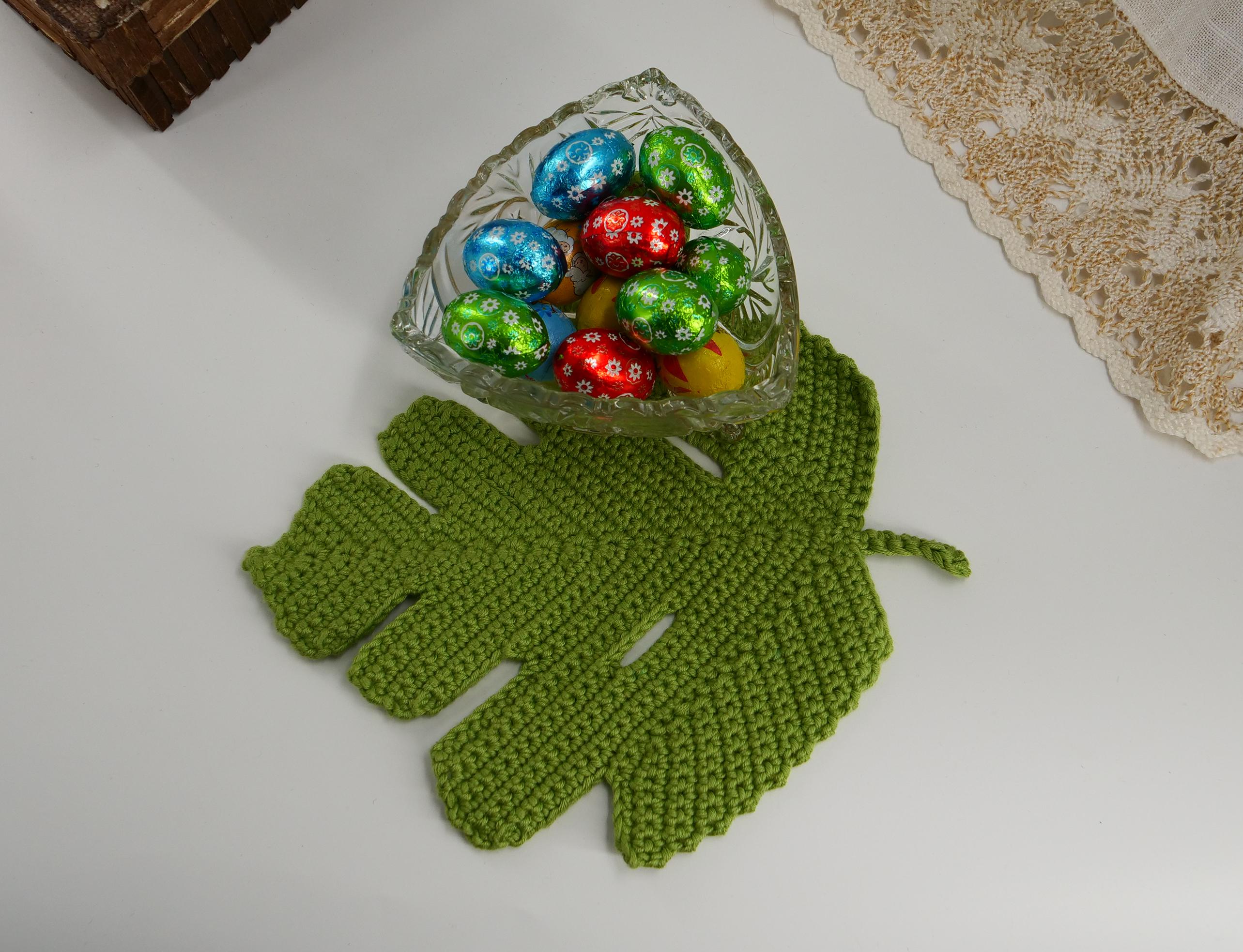 Monstera Leaf Coaster CROCHET PATTERN | Crocheted Hot Pad | English PDF ...