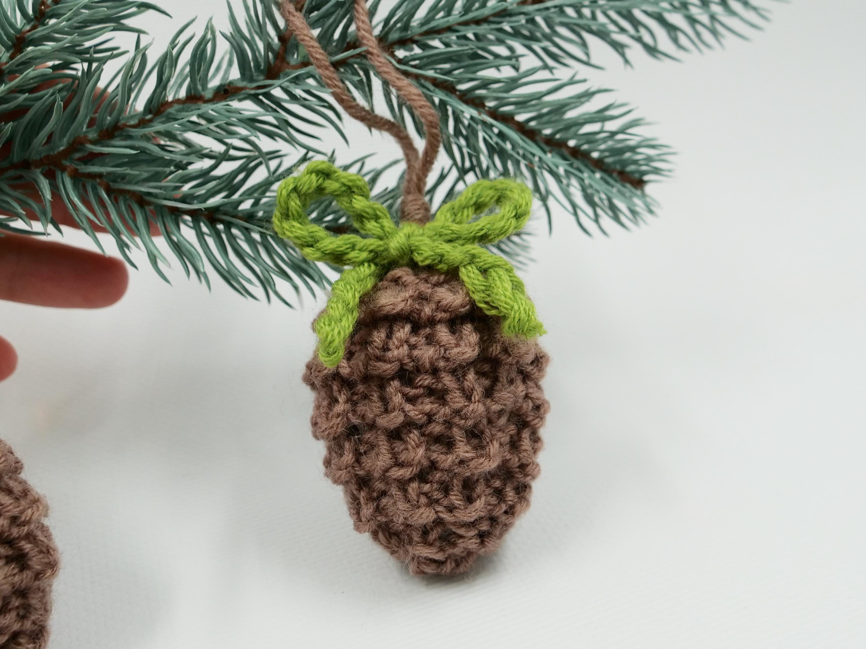 Knitting Pattern - Pine Cone Decorations / Pinecones Knitting Pattern / 2 Sizes of Pine Cone ...