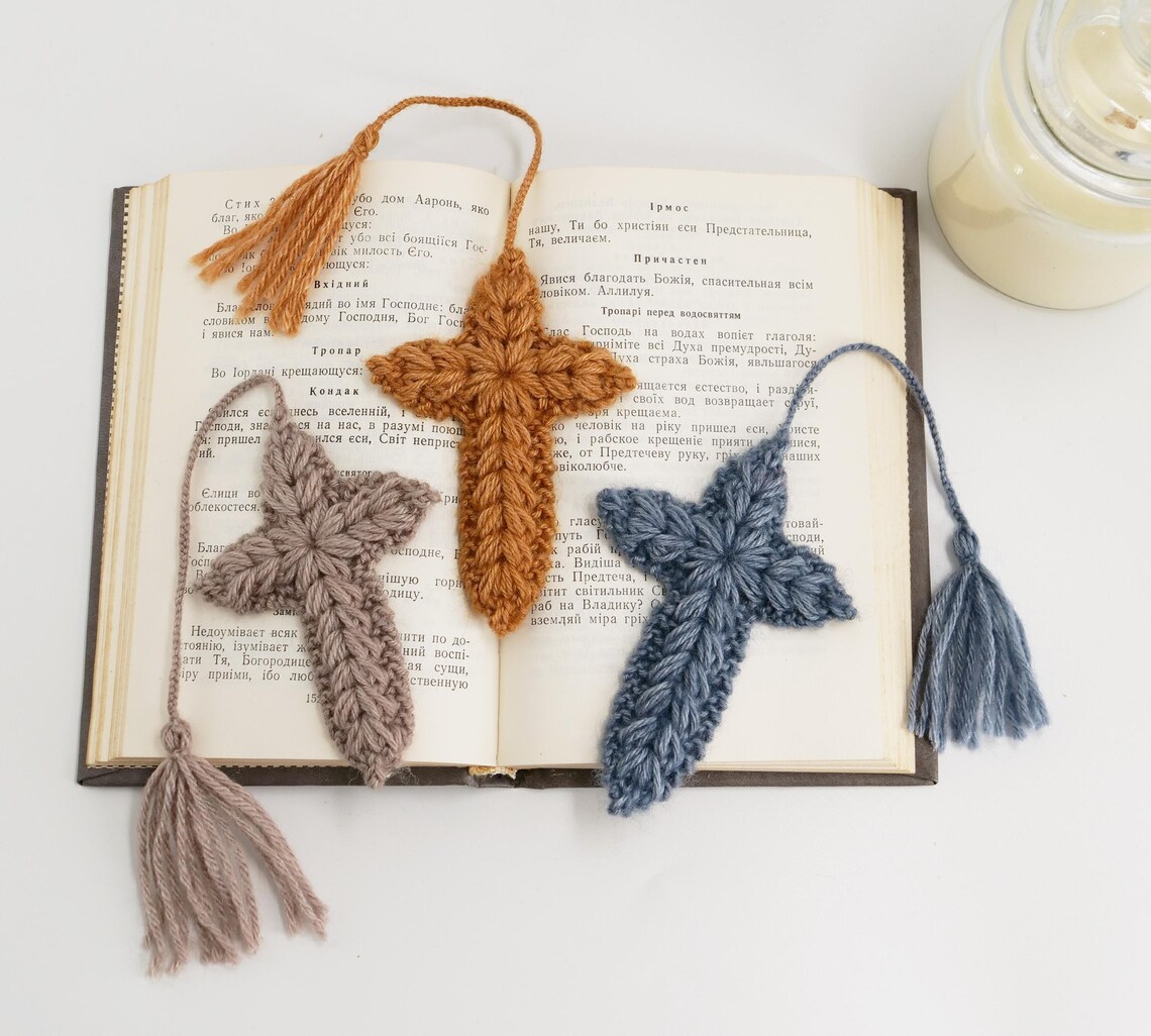 Knitting Pattern Cross Bookmark PDF | Easter Cross Bookmark | Easter ...