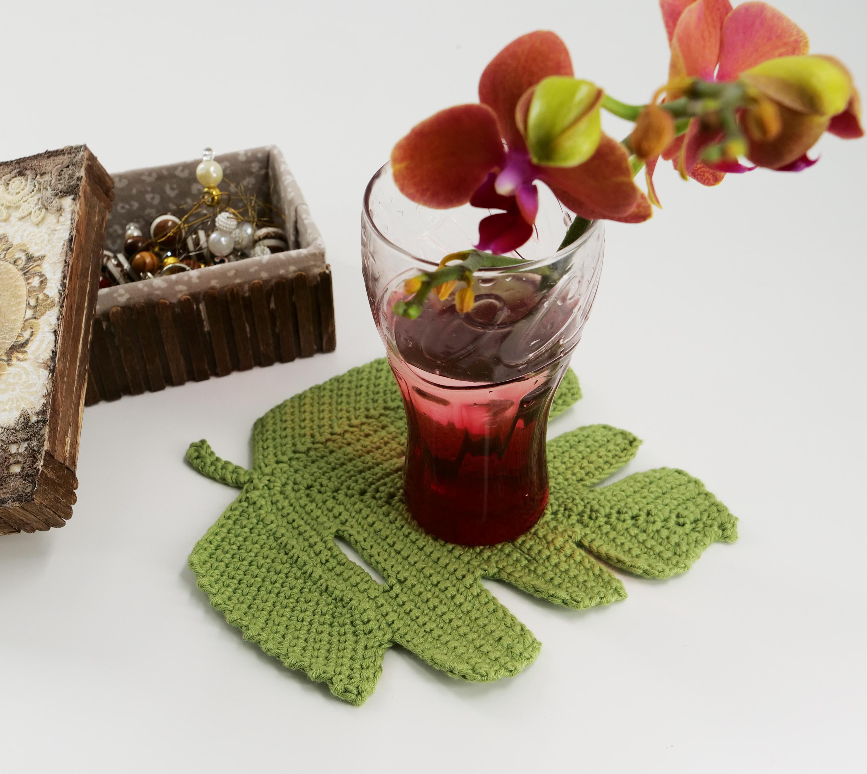 Monstera Leaf Coaster CROCHET PATTERN | Crocheted Hot Pad | English PDF ...