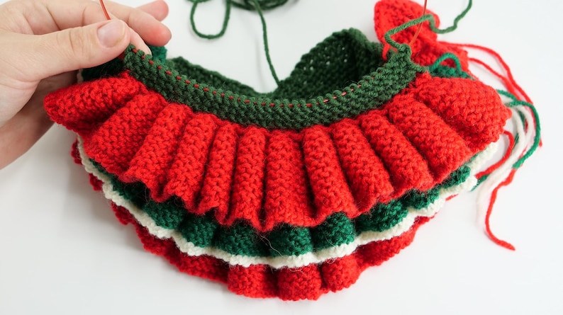 Ruffled Christmas Tree KNITTING PATTERN | Knitted Christmas Tree | Layered Holiday Decoration ...