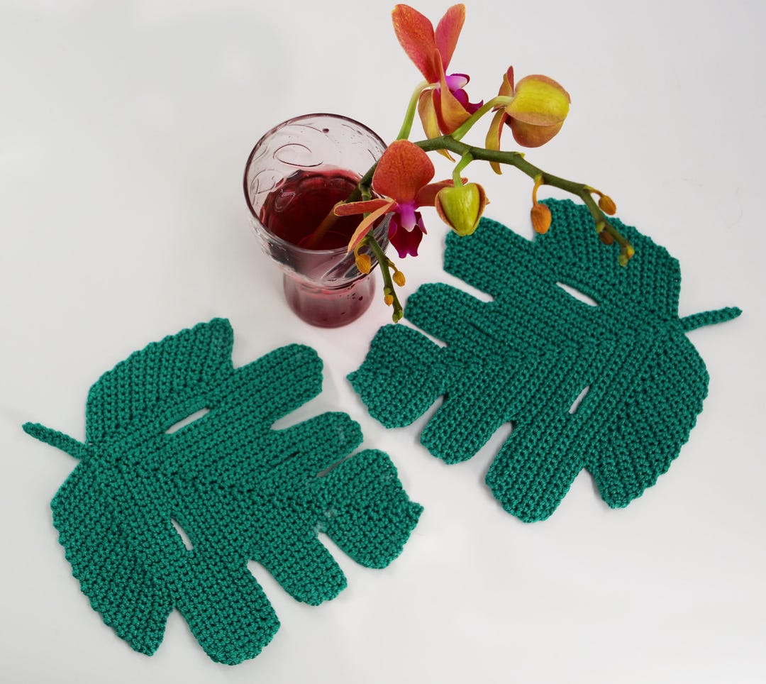 Monstera Leaf Coaster CROCHET PATTERN | Crocheted Hot Pad | English PDF ...