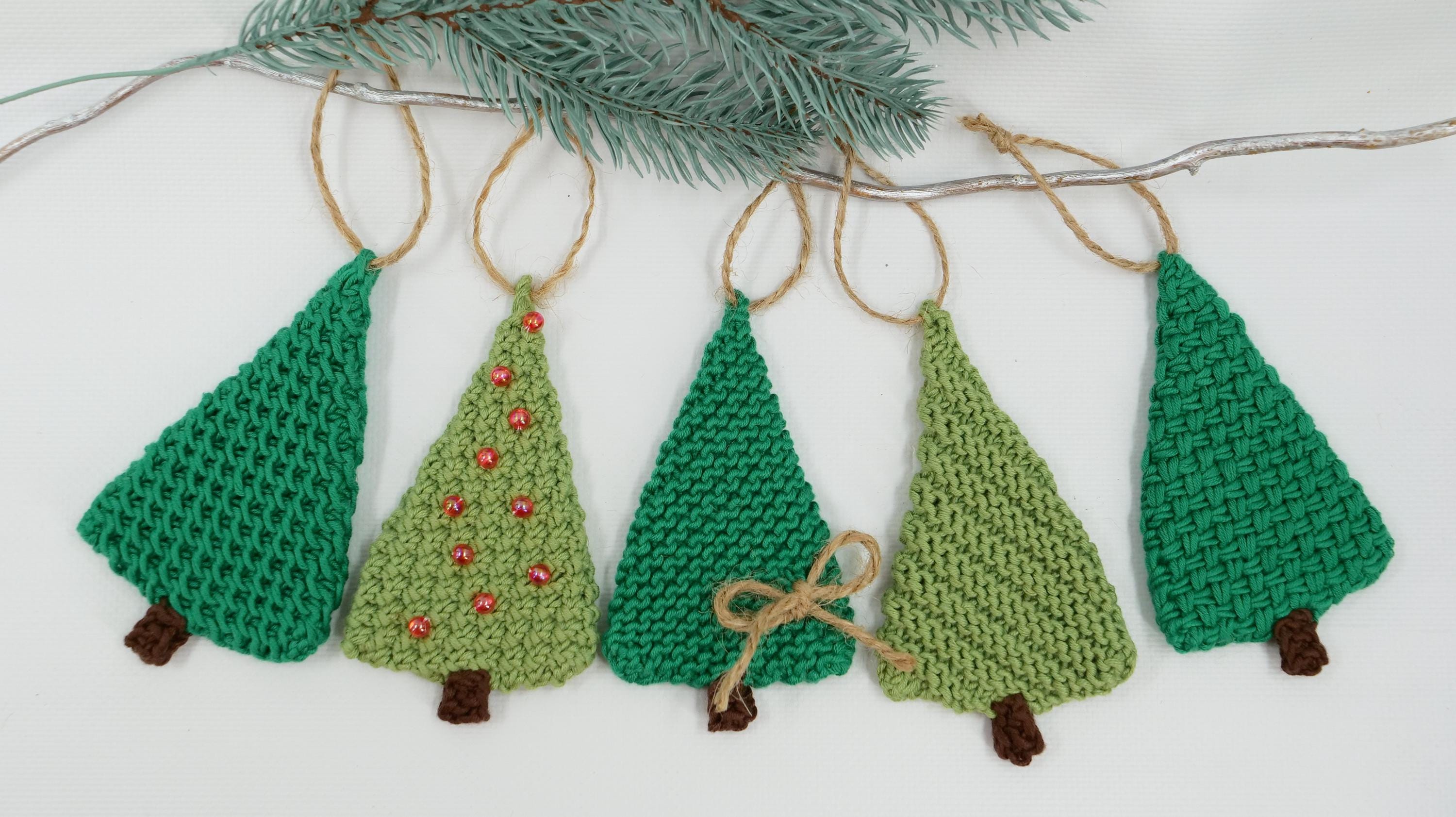 Knitting Pattern - Christmas Tree Decoration - 5 Patterns - Decoration ...